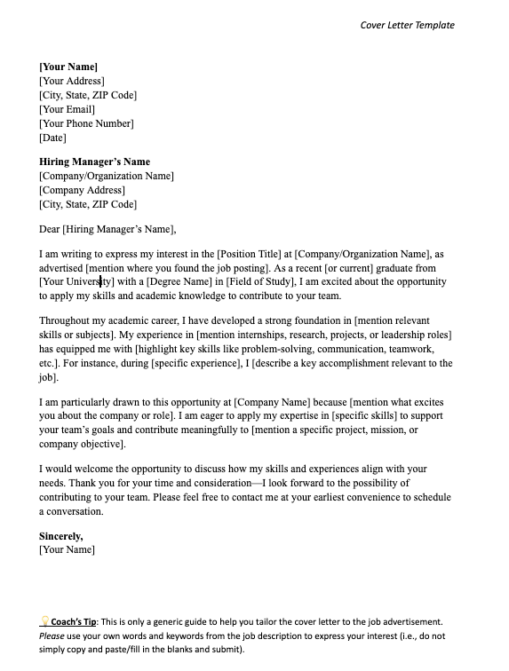 Resumes, CVs, and Cover Letters | Graduate Career Center | Georgetown ...